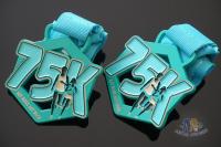 China Custom Metal Sports Medals 65mm Die Cast Zinc Alloy Spray Color with Printing Ribbon for sale