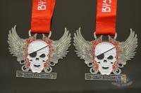 China Custom Skull Metal Award Medals Soft Enamel Filling 70x4mm Zinc Alloy Antique Silver for sale