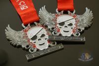 China Custom Skull Metal Award Medals Soft Enamel Filling 70x4mm Zinc Alloy Antique Silver for sale