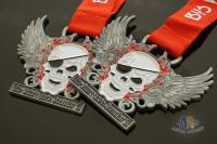 China Custom Skull Metal Award Medals Soft Enamel Filling 70x4mm Zinc Alloy Antique Silver for sale