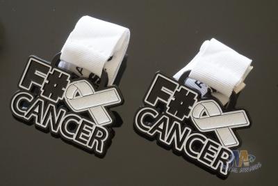 China Custom Soft Enamel Medals 50mm Spray Black Plating with Printing Ribbon for sale