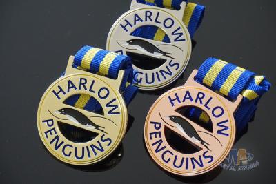 China Custom Logo Penguin Design Metal Award Medals Cut Out Shape 50x3.5mm for sale