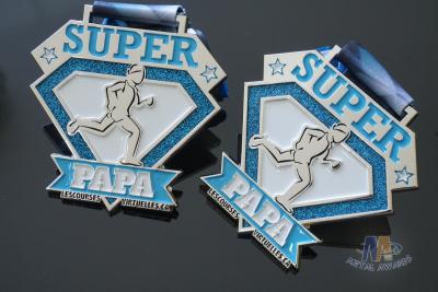 China Custom Virtual Marathon Sport Metal Award Medals 76.2mm Glitter Color Medallion with Ribbon for sale