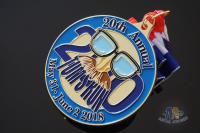 China Custom Soft Enamel Sports Medals 76.2mm Zinc Alloy Die Cast Shiny Gold Plating for sale