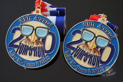 China Custom Soft Enamel Sports Medals 76.2mm Zinc Alloy Die Cast Shiny Gold Plating for sale