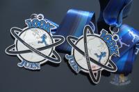 China Custom Virtual Running 100K Sport Metal Award Medal with Ribbon 76.2mm for sale