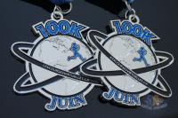 China Custom Virtual Running 100K Sport Metal Award Medal with Ribbon 76.2mm for sale