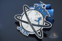 China Custom Virtual Running 100K Sport Metal Award Medal with Ribbon 76.2mm for sale