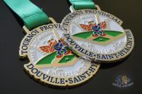 China Custom Round Baseball Metal Award Medals 76.2mm Shiny Silver Die Cast Soft Enamel for sale