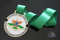 China Custom Round Baseball Metal Award Medals 76.2mm Shiny Silver Die Cast Soft Enamel for sale