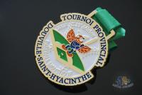 China Custom Round Baseball Metal Award Medals 76.2mm Shiny Silver Die Cast Soft Enamel for sale
