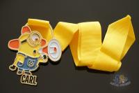 China Custom Zinc Alloy Running Medal 50mm 3.5mm with Soft Enamel and Shiny Gold Plating for sale