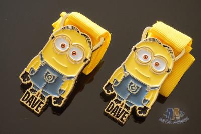 China Custom 50mm 3mm Zinc Alloy Cartoon Sports Medals Die Cast Soft Enamel Gold Plating for sale