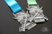 China Custom Die Cast Zinc Alloy 50mm Antique Gold Brass Plated Medal with Sublimated Ribbon for sale