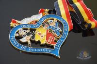 China Custom 88.9mm Soft Enamel Football Carnival Medals Zinc Alloy Die Cast Medallion for sale