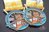 China Custom 5K Kids Fun Run Marathon Medals 63.5mm Shiny Gold Plating for sale