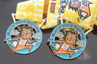 China Custom 5K Kids Fun Run Marathon Medals 63.5mm Shiny Gold Plating for sale