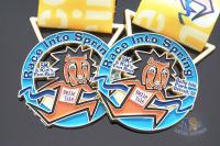 China Custom 5K Kids Fun Run Marathon Medals 63.5mm Shiny Gold Plating for sale