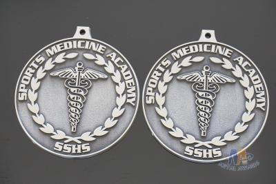 China Custom Zinc Alloy Silver Music Medal 63.5mm with Ribbon for Awards for sale