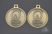 China Custom 2D Model Metal Award Medals Antique Brass Plating 50mm Smooth Back for sale