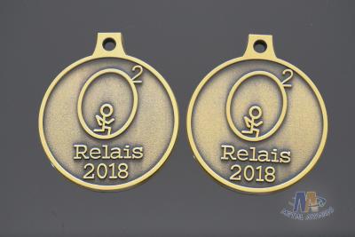 China Custom 2D Model Metal Award Medals Antique Brass Plating 50mm Smooth Back for sale