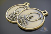 China Custom 2D Model Metal Award Medals Antique Brass Plating 50mm Smooth Back for sale