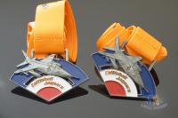 China Custom 3D Soft Enamel Gold Silver Metal Medals 65mm Half Marathon Running Awards for sale