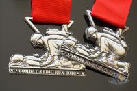 China Custom 3D Running Medal 88.9mm with 864x38mm Red Ribbon Antique Silver for sale