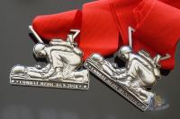 China Custom 3D Running Medal 88.9mm with 864x38mm Red Ribbon Antique Silver for sale