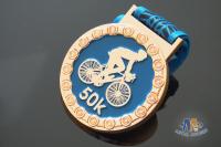 China Custom Kids Marathon Medal 80mm 4mm Zinc Alloy Soft Enamel Bicycle 50K Run for sale