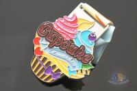 China Custom Die Cast Zinc Alloy 70mm 3mm Running Marathon Medal with Sublimated Ribbon for sale