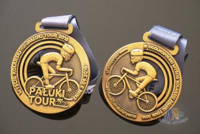 China Custom Bike Sports Marathon Finisher Metal Medal 60mm Imitation Antique Gold Plating for sale