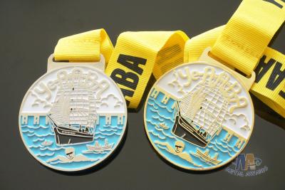 China Custom 60mm Die Cast Zinc Alloy Gold Medals for Dragon Boat Swimming Sports Awards for sale
