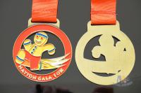 China Custom Die Cast Zinc Alloy Medal 60mm Shiny Gold Plating Soft Enamel Both Sides for sale