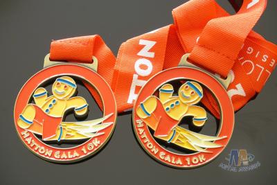 China Custom Die Cast Zinc Alloy Medal 60mm Shiny Gold Plating Soft Enamel Both Sides for sale