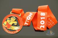 China Custom Die Cast Zinc Alloy Medal 60mm Shiny Gold Plating Soft Enamel Both Sides for sale