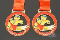 China Custom Die Cast Zinc Alloy Medal 60mm Shiny Gold Plating Soft Enamel Both Sides for sale