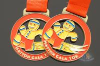 China Custom Die Cast Zinc Alloy Medal 60mm Shiny Gold Plating Soft Enamel Both Sides for sale