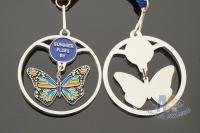 China Eco Friendly Custom Cut Out Medals with Sublimated Ribbon 50mm for sale