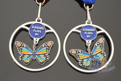 China Eco Friendly Custom Cut Out Medals with Sublimated Ribbon 50mm for sale
