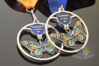 China Eco Friendly Custom Cut Out Medals with Sublimated Ribbon 50mm for sale