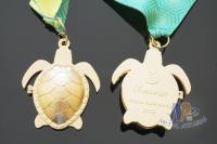 China Custom Turtle Shell Animal Medals with Gloss Dome and Colorful Satin Ribbon 50mm for sale
