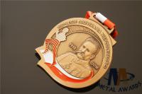 China Custom 3D Mold Relief Soft Enamel Medals Personalized Shape 60mm x 3mm Antique Gold Plated for sale