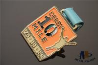 China Custom 80mm Antique Gold Sports Medals with Heat Transfer Ribbon Zinc Alloy for sale