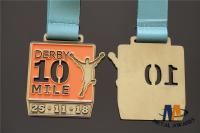 China Custom 80mm Antique Gold Sports Medals with Heat Transfer Ribbon Zinc Alloy for sale