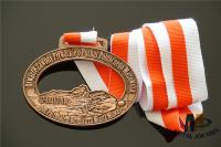 China Custom Die Cast Zinc Alloy Sports Medals 80mm Antique Copper Plated Oval Shape for sale