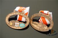 China Custom Die Cast Zinc Alloy Sports Medals 80mm Antique Copper Plated Oval Shape for sale