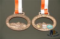 China Custom Die Cast Zinc Alloy Sports Medals 80mm Antique Copper Plated Oval Shape for sale