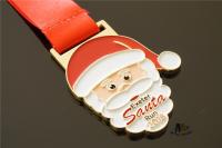 China Custom Die Casting Zinc Alloy Santa Relief Medal 70mm 3mm Soft Enamel Smooth Back for sale