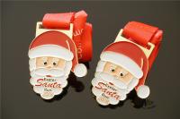China Custom Die Casting Zinc Alloy Santa Relief Medal 70mm 3mm Soft Enamel Smooth Back for sale